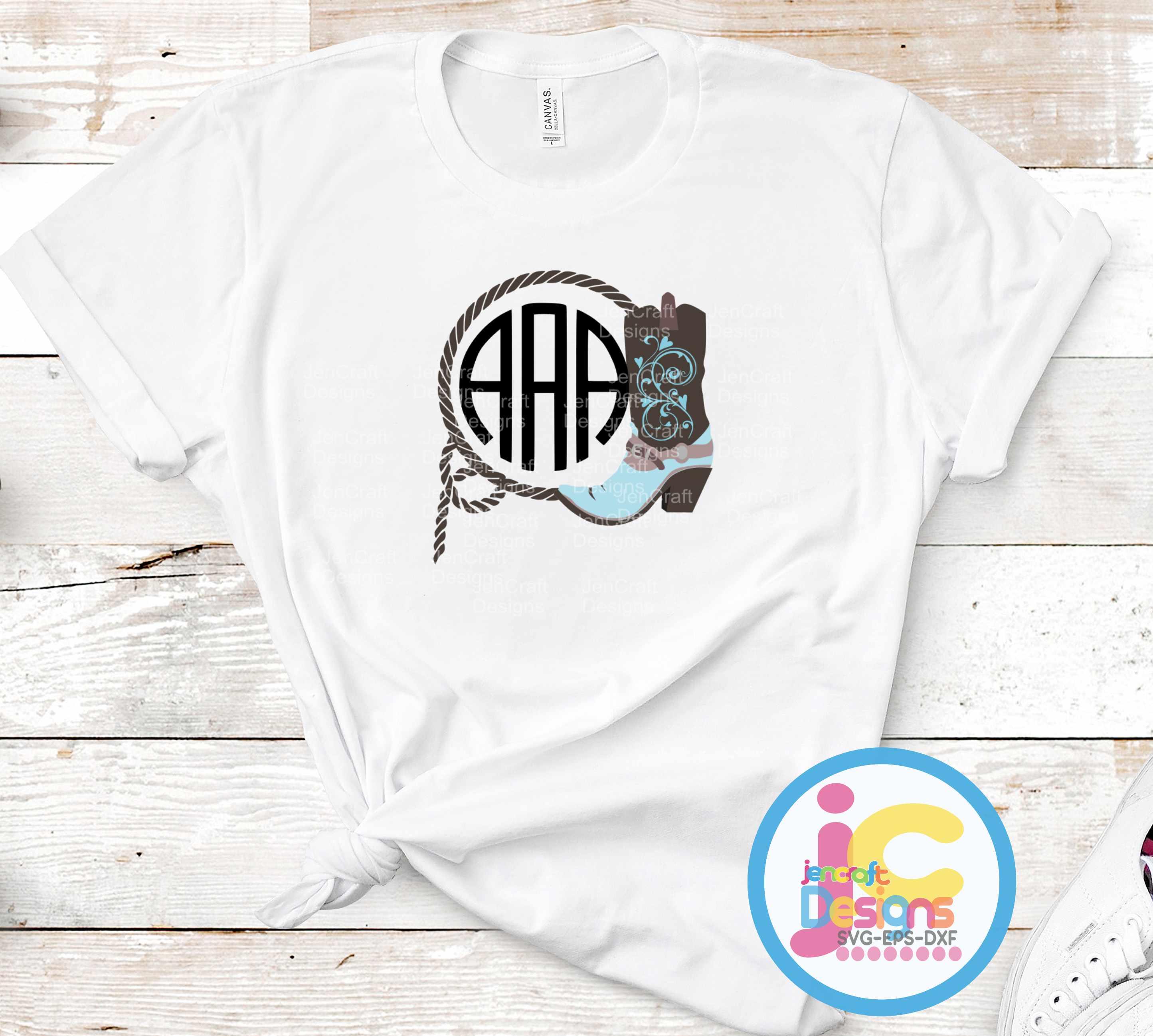 Western Monogram Frames SVG EPS PNG DXF Cut Files Digital Designs ...