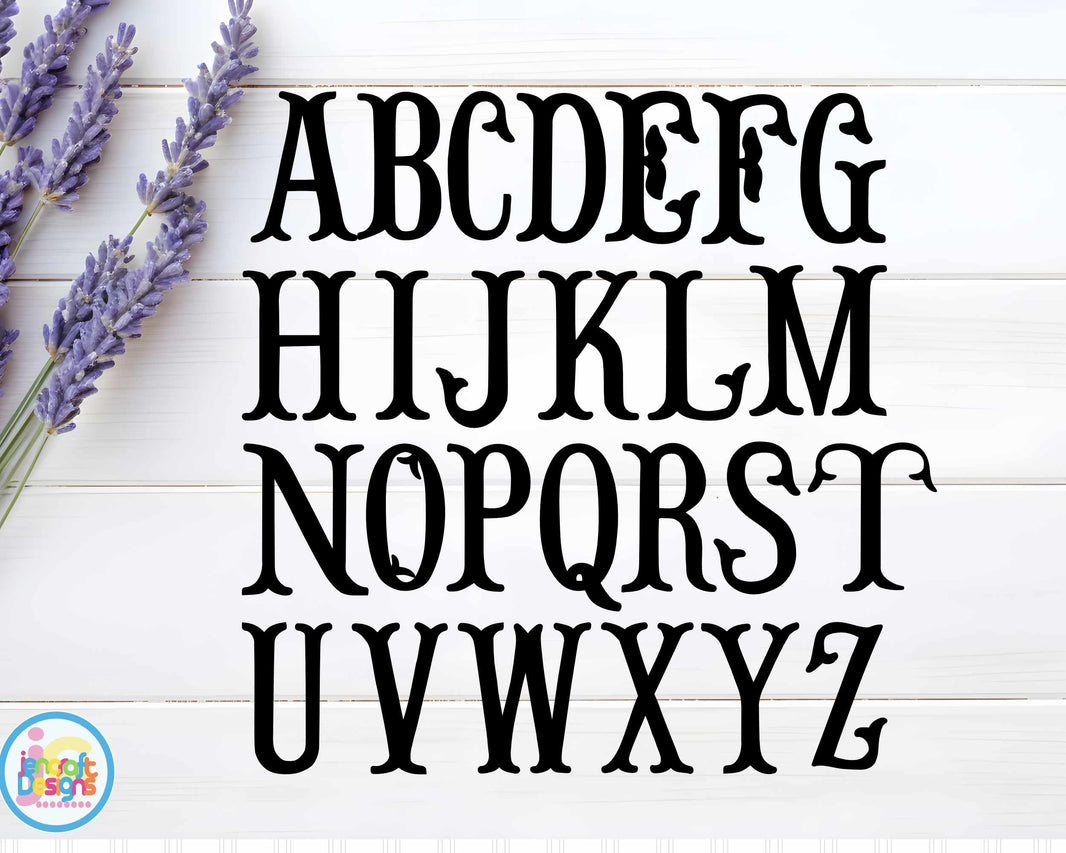Vector Monogram Alphabet SVG Cut Files PNG EPS DXF | JenCraft ...